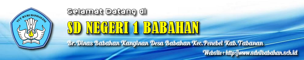 Selamat Datang di Website Resmi SD NEGERI 1 BABAHAN